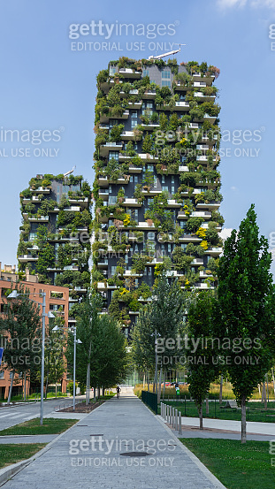 Milano, Italy. Bosco Verticale, view at the modern and ecological ...