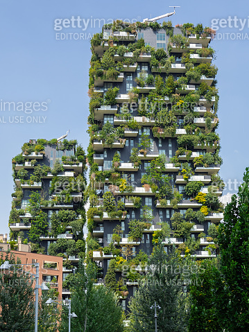 Milano, Italy. Bosco Verticale, view at the modern and ecological ...