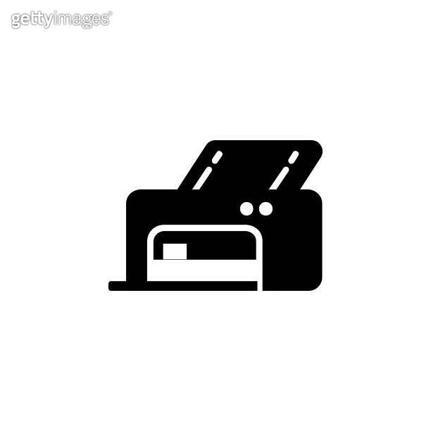 Office Printer vector icon. Isolated printer flat emoji, emoticon ...