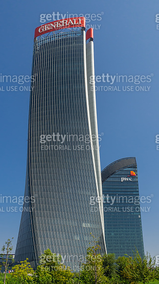 Milano, Italy. The iconic Generali and PWC towers at CityLife district ...