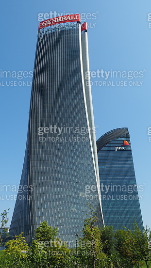 Milano, Italy. The iconic Generali tower at CityLife district designed ...