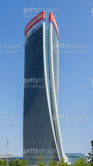 Milano, Italy. The iconic Generali tower at CityLife district designed ...