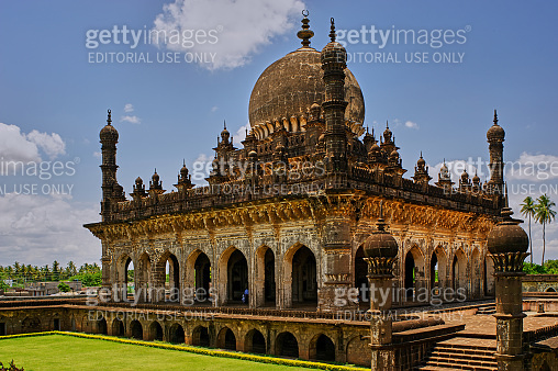Stone Steps at The Ibrahim Rauza which is the tomb complex where ...