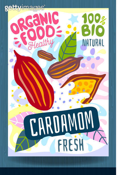 Abstract splash Food label template. Colorful brush stroke. Nuts ...