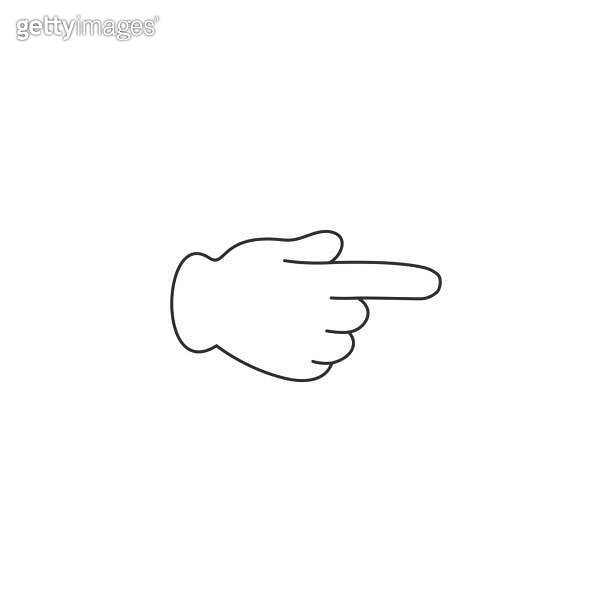 Hand with pointing finger icon, outline design. Stock Vector ...