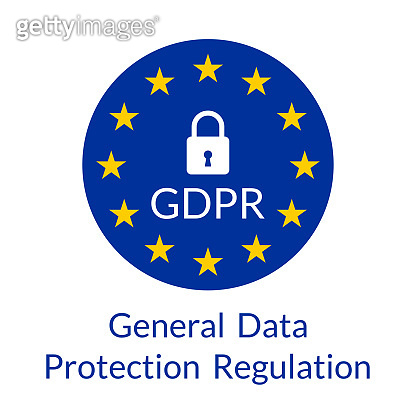 GDPR banner. General Data Protection Regulation symbol with EU flag and ...