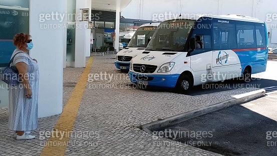 Faro Bus Station In Algarve Portugal Europe, People Waiting For Bus 이미지 ...
