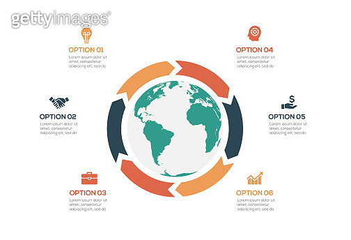 Vector infographics global template for 6 options. Can be used for ...