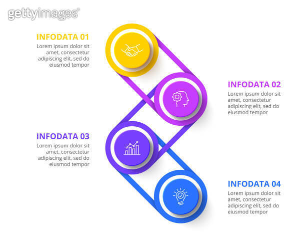 Four circles infographic elements. Business template for presentation. Vector flowchart concept ...