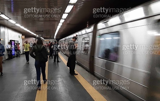 Brazil Rio De Janeiro Metro Station Platform, People Waiting For Metro ...