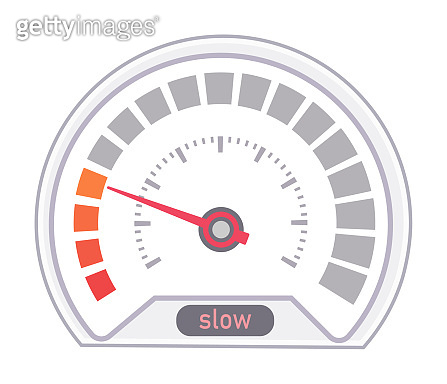 Vector digital speedometer indicating slow speed 이미지 (1289366432) - 게티이미지뱅크