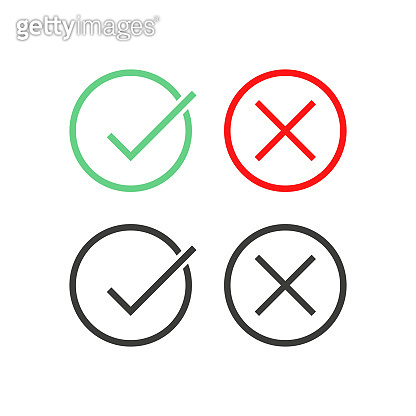 Push button Ok or No. Vector Flat design (1287099211) 일러스트, 무료 일러스트 ...