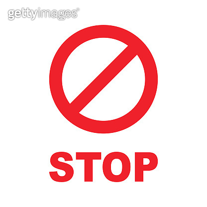 No stop icon. Vector illustration in flat design 이미지 (1214329911) - 게티이미지뱅크