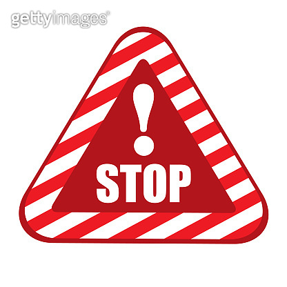 triangular road sign Stop! bright red symbol. (1225791894) 일러스트, 무료 ...
