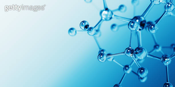 Molecular Structure Blue Light 이미지 (1291643550) - 게티이미지뱅크