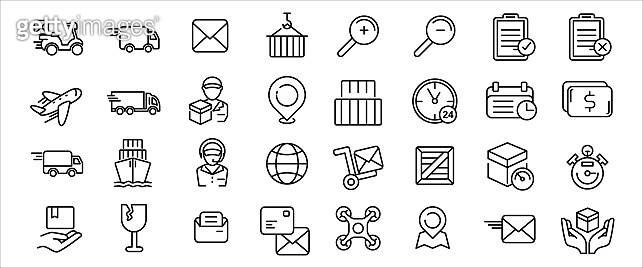 Simple Set of delivery, courier and shipping Related Vector icon ...