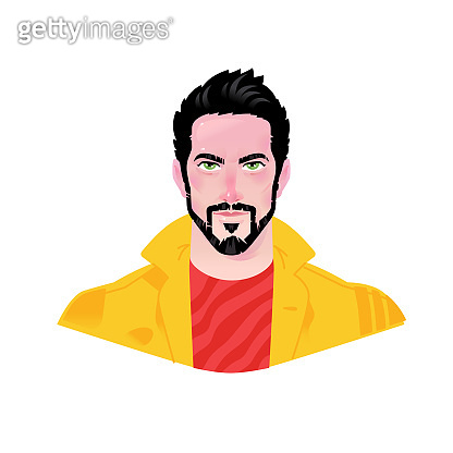 Illustration of a young stylish man. Vector. Cartoon beautiful ...