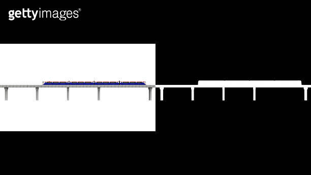 3D Object Sky Train with railway on white background,Side View 이미지 ...