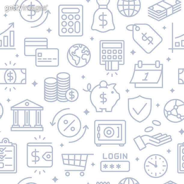 Seamless Money Financial Decisions and Banking Symbols and Icons ...