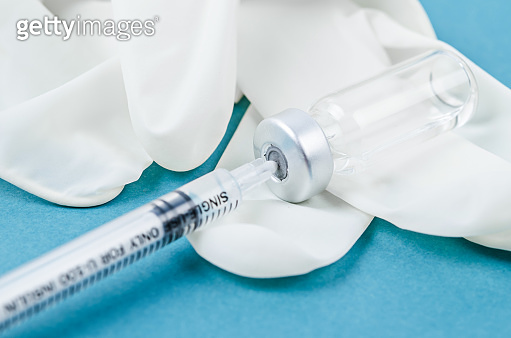 Vaccine and syringe injection. Prevention, immunization and treatment ...