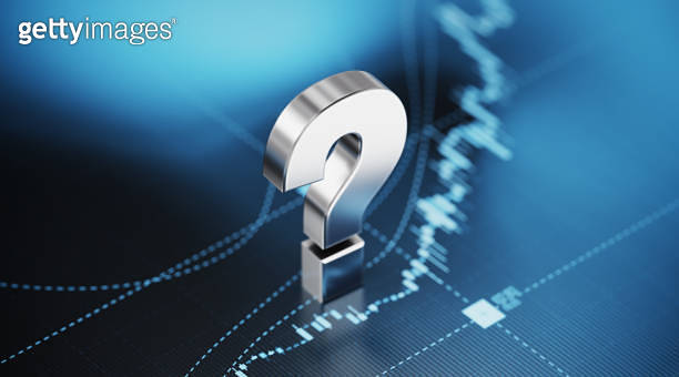 Question Mark Sitting over Blue Financial Graph Background - Stock ...