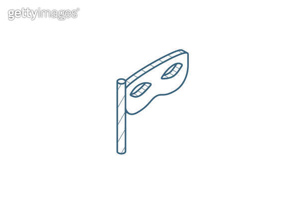 Privacy, mask, masquerade isometric icon. 3d line art technical drawing ...