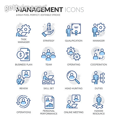 Line People Management Icons 이미지 (1209508835) - 게티이미지뱅크