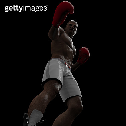 Hard to get up when a furious boxer standing above you 3d render 이미지 ...