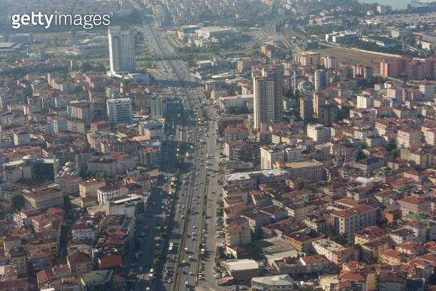 crowded buildings and busy streets at coast of pendik istanbul turkey ...