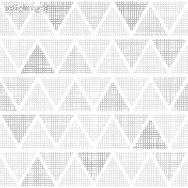 Seamless pattern of textile ikat triangles. Vector woven fabric texture ...