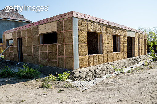 Construction of a house from an environmentally friendly material of ...
