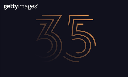 Number thirty five / 35 vector font alphabet. 이미지 (1263878973) - 게티이미지뱅크