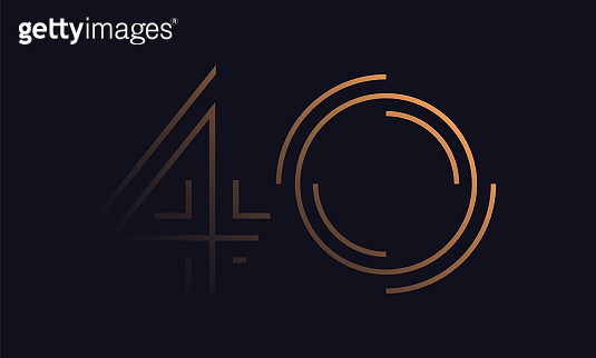 Number forty / 40 vector font alphabet. 이미지 (1263878900) - 게티이미지뱅크