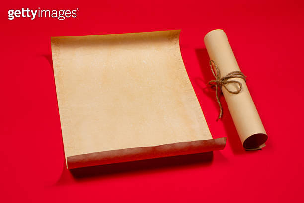 Parchment scroll for the to-do list on a red background. Glider, day ...