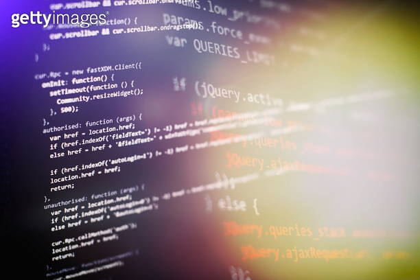 Website programming code. IT business. Software development. Internet ...