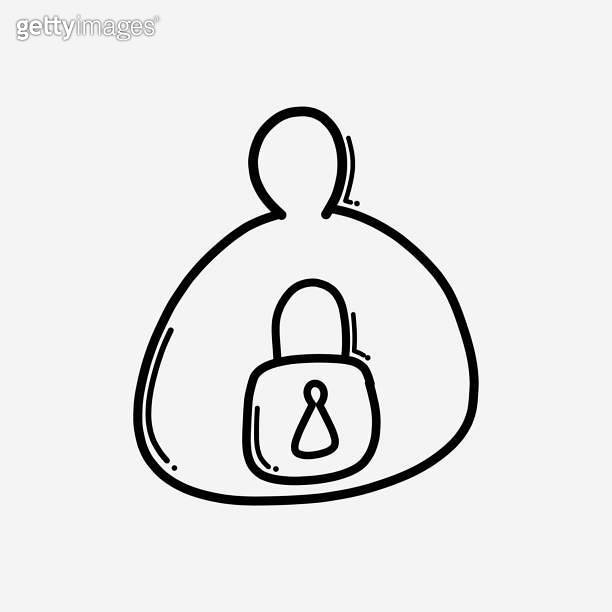 user login doodle vector icon. Drawing sketch illustration hand drawn ...