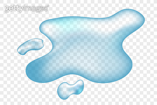 Realistic Spill Blue Pure Water, at Transparent Effect Background ...