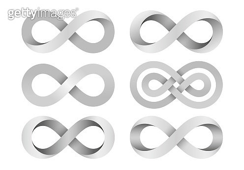 Set of Infinity signs made of different types of torsion and ...