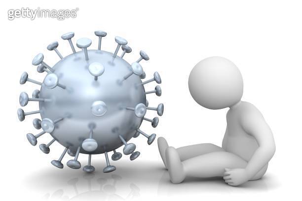 Coronavirus Covid-19 infected sick ill patient person stick figure ...
