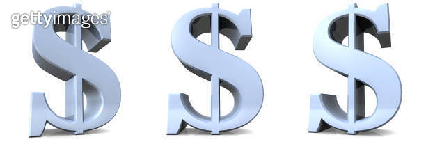 dollar sign silver us-dollar currency symbols icons 3d rendering ...