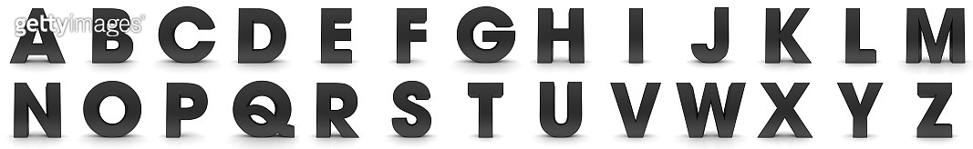 alphabet letters black capital letter characters signs 3d type font ...