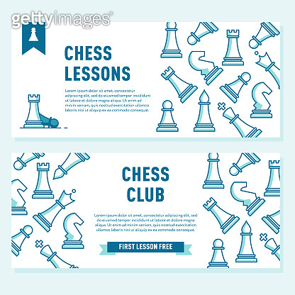 Chess club flyer template. Chess lessons concept.Template for Chess ...