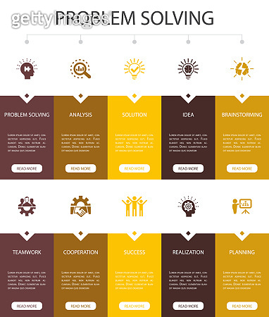 problem solving Infographic 10 steps UI design.analysis, idea ...