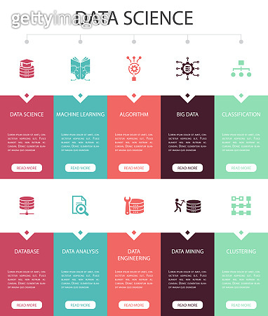Data Science Infographic 10 option UI design.machine learning, Big Data ...