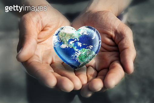 Hand holding Heart Shape Earth, Love Green Environment and Earth Day ...