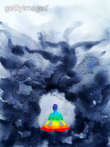 chakra human mind reiki meditation spiritual calm peace in deep dark ...