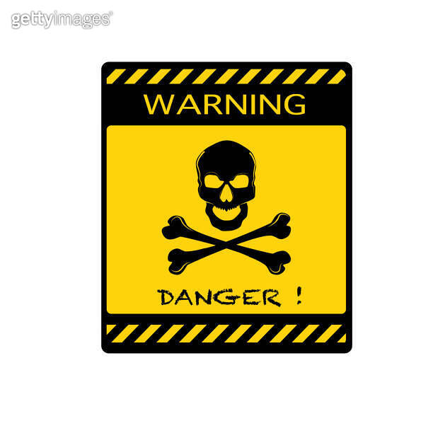 vector Danger sign with skull symbol.Deadly danger sign. warning sign ...