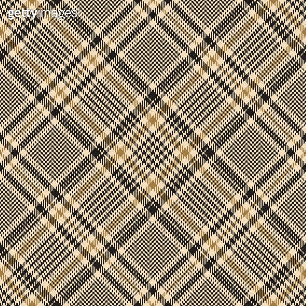 Tweed check pattern vector. Gold houndstooth tartan plaid for blanket ...