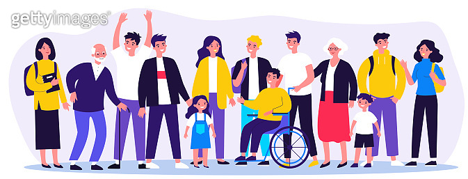 Diverse community members standing together (1226867575) 일러스트, 무료 일러스트 ...