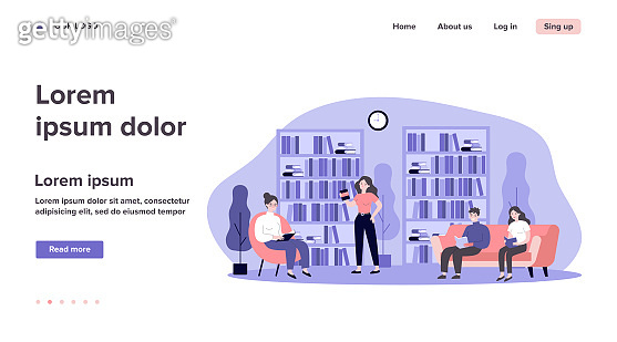 People in library flat vector illustration 이미지 (1255805866) - 게티이미지뱅크